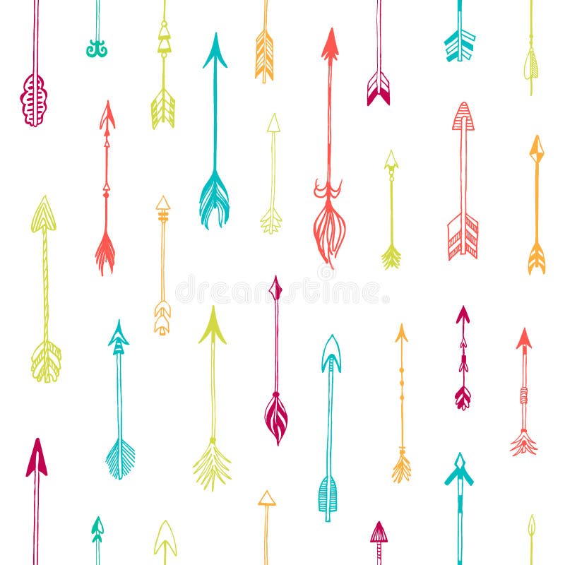 Seamless Pattern with Arrows Stock Vector - Illustration of arrows ...