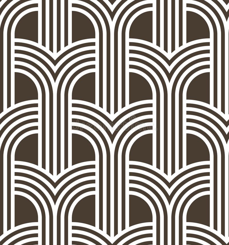 Seamless Pattern of Art Deco Arches Geometric Stock Vector ...
