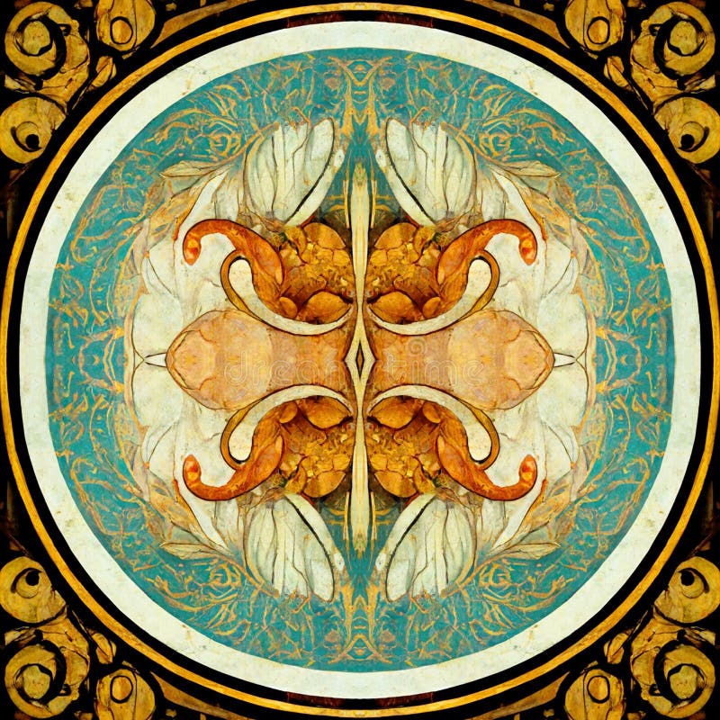 Seamless Pattern in an Art Nouveau Style Stock Illustration ...