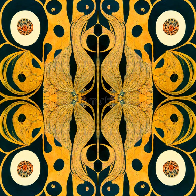 Seamless Pattern in an Art Nouveau Style Stock Illustration ...