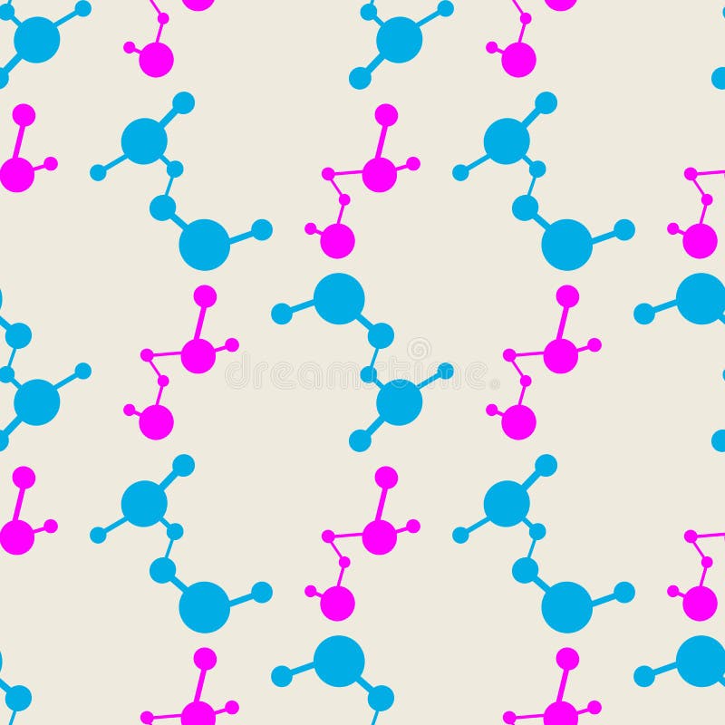 Seamless Pattern Atomic Structure Molecular Model Science Print Stock ...