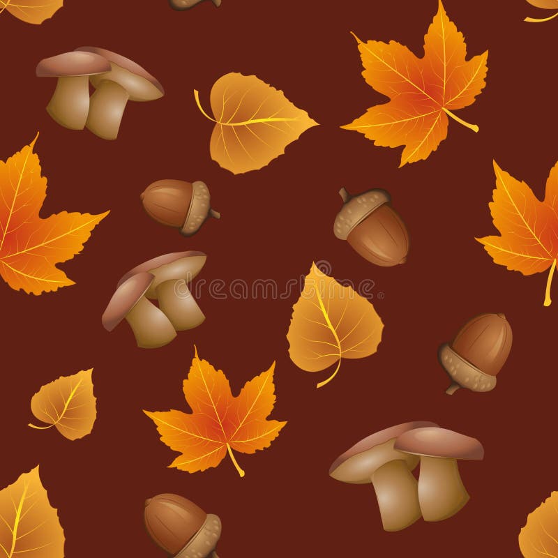 Seamless pattern - Autumn stock vector. Illustration of foliage - 26306173