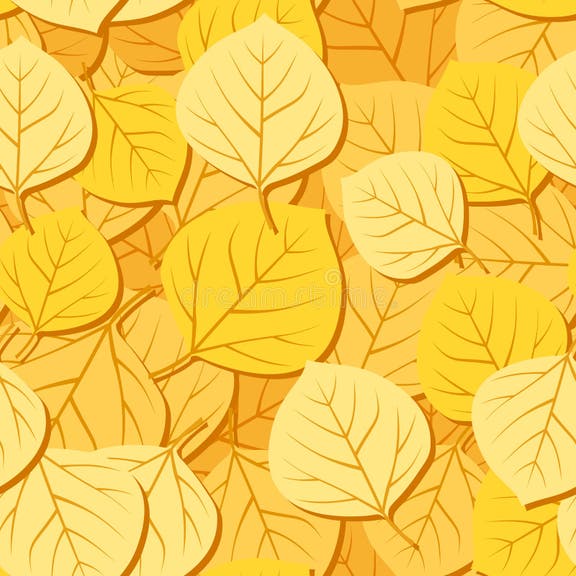 Seamless Pattern with Autumn Aspen Leaves. Vector Stock Vector ...