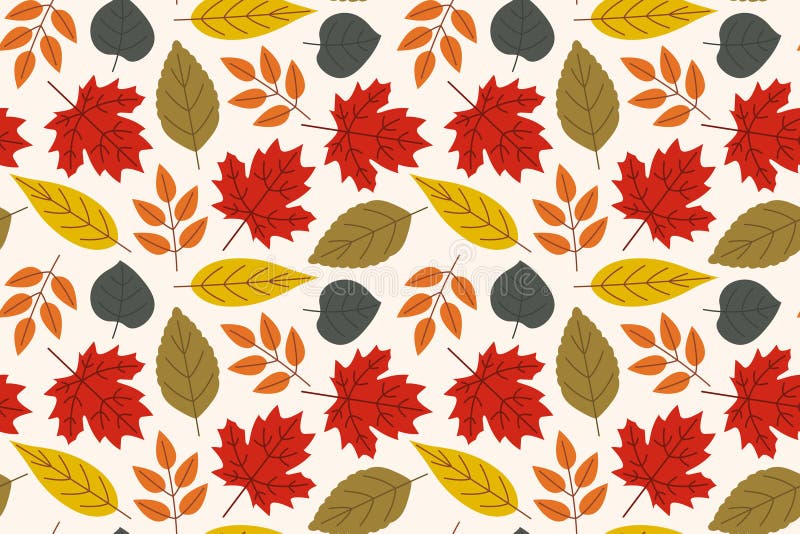 Seamless Pattern with Autumn Colorful Leaves Stock Vector ...