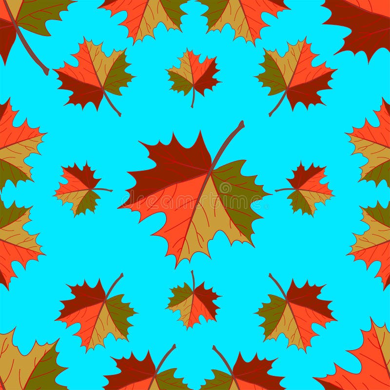 Seamless Pattern - Autumn Falling Leaves Stock Illustration ...