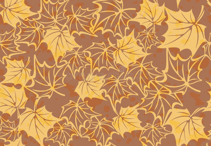Seamless Pattern with Autumn Leaves in a Retro Stock Vector ...