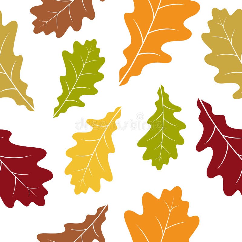 Seamless Pattern with Autumn Leaves. Vector Illustration Stock ...