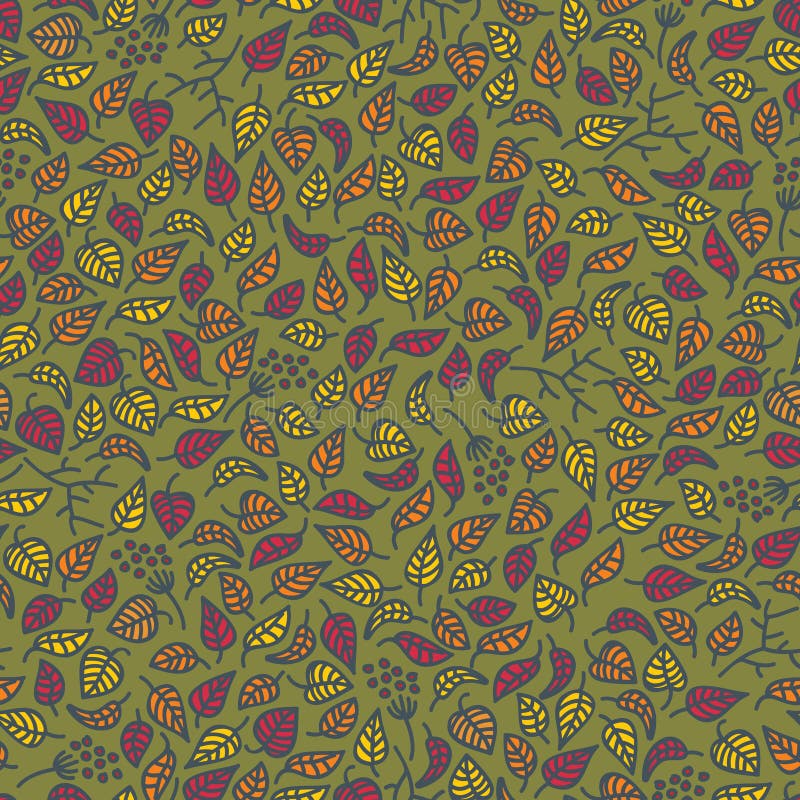 Seamless Pattern with Autumn Leaves. Stock Vector - Illustration of ...