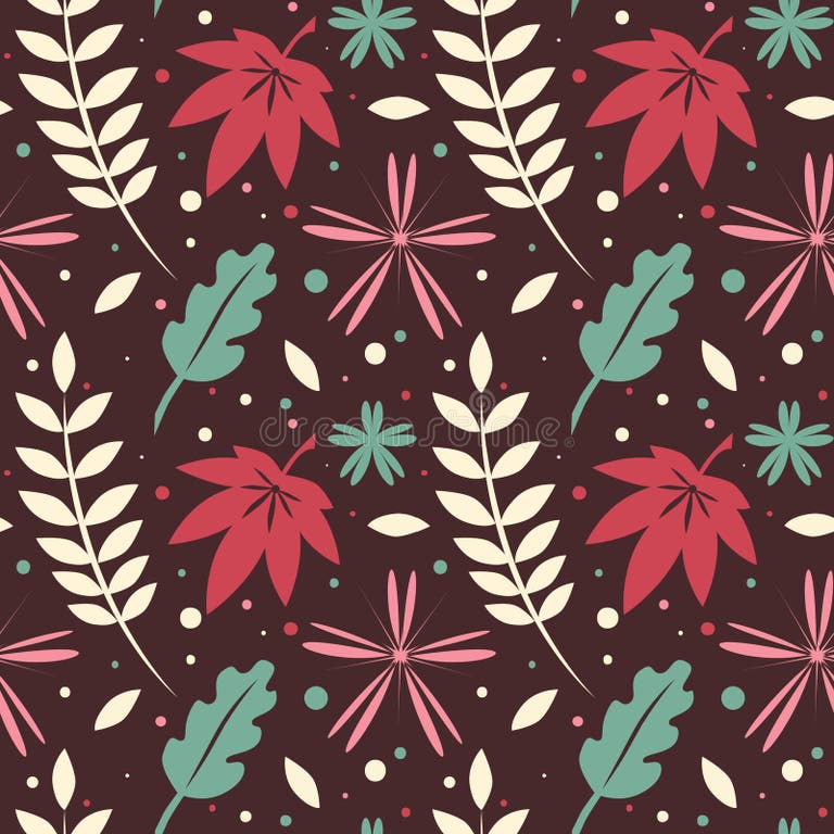 Seamless Pattern, Autumn Leaves Stock Vector - Illustration of ...