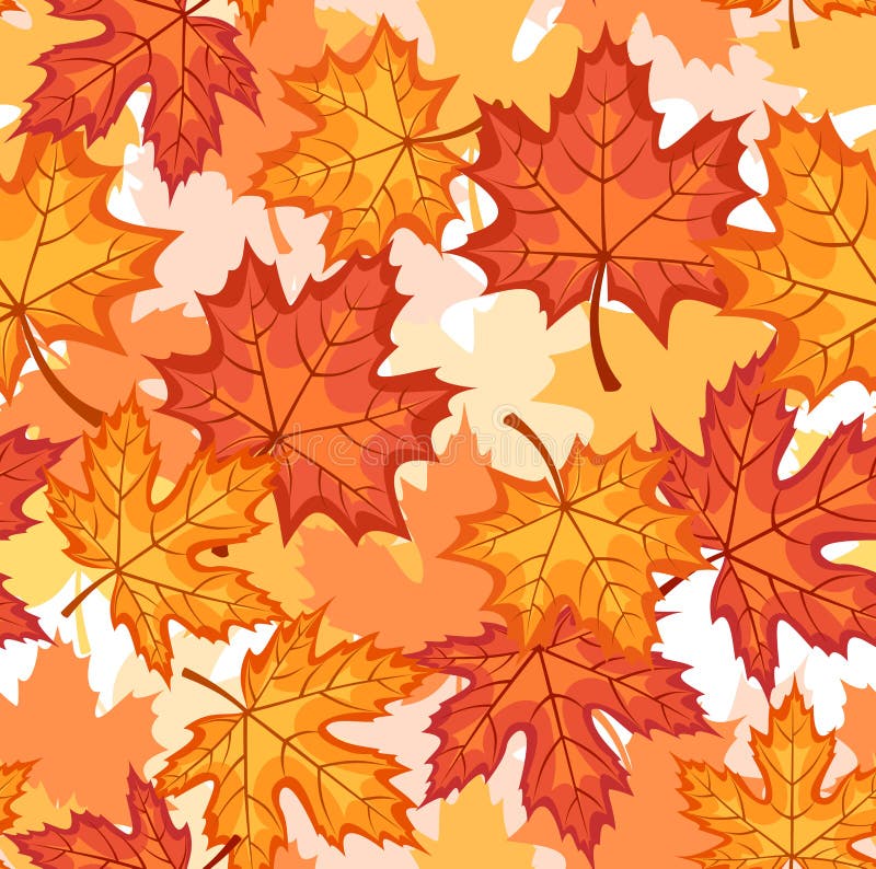 Seamless Pattern with Autumn Maple Leaves. Stock Vector - Illustration ...