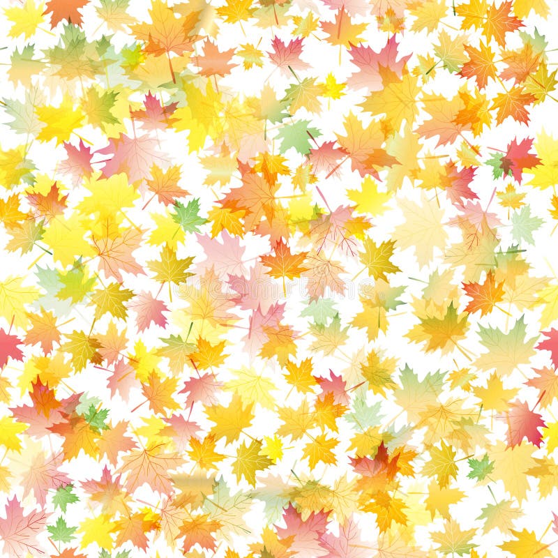 Seamless Pattern with Autumn Maple Leaves. Abstract Background, Vector ...