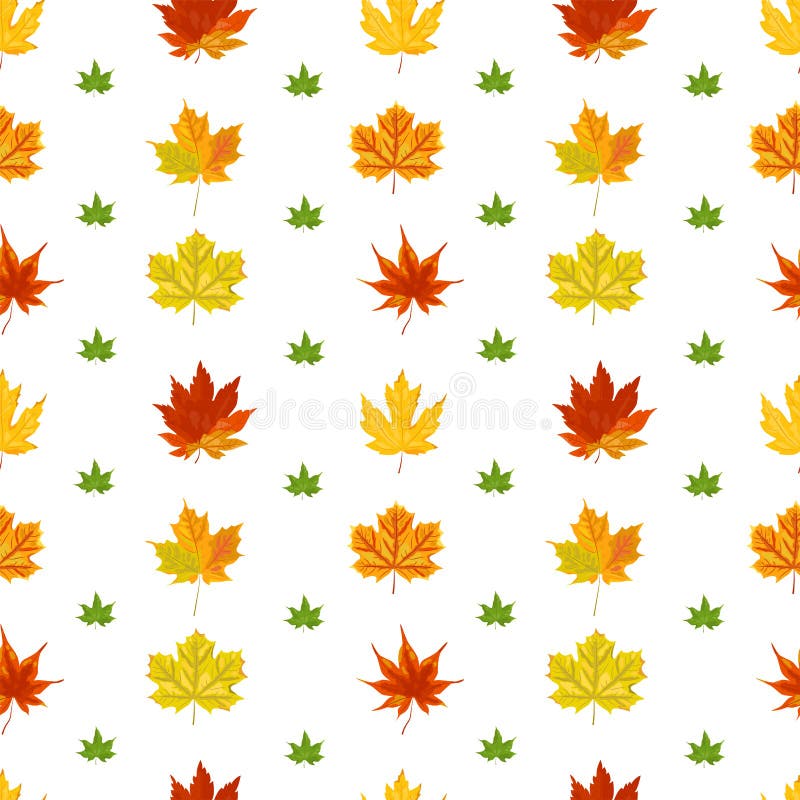 Seamless Pattern with Autumn Maple Leaves Stock Vector - Illustration ...