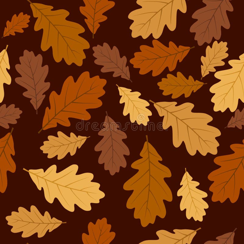 Oak Leaves Seamless Pattern Stock Vector - Illustration of background ...