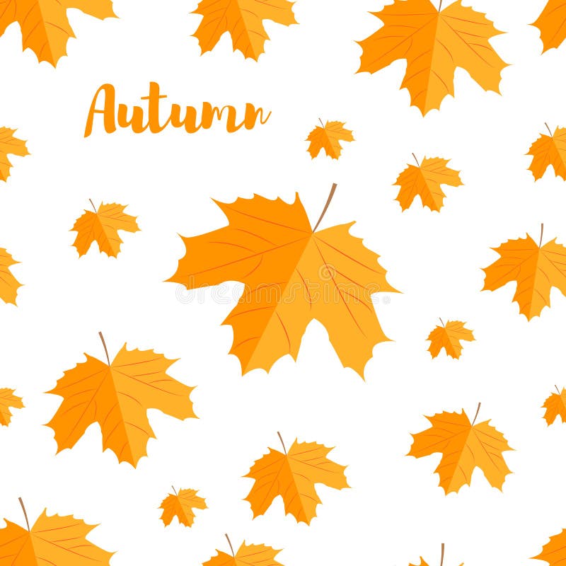 Seamless Pattern. Autumn Yellow Leaves Stock Vector - Illustration of ...