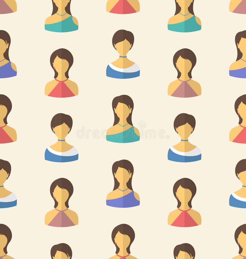 Seamless Pattern Avatars stock vector. Illustration of head - 56897530