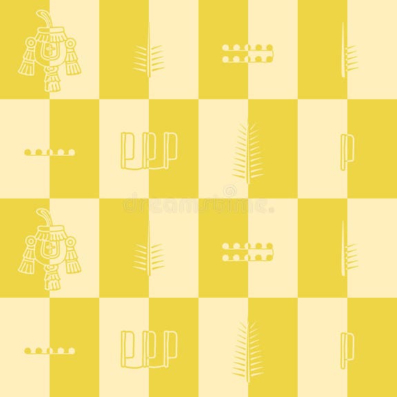 Seamless Pattern with Aztec Number Symbols Stock Vector - Illustration ...