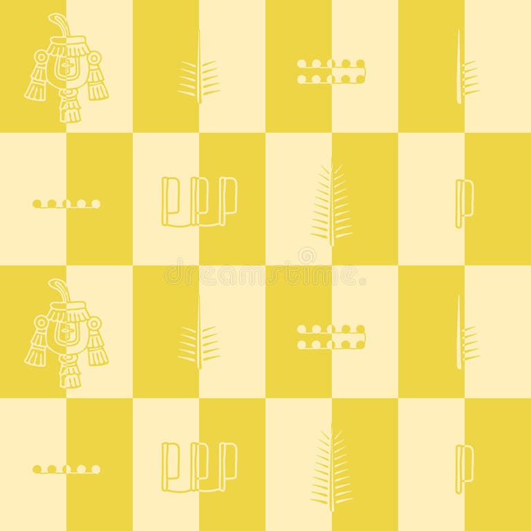 Seamless Pattern with Aztec Number Symbols Stock Vector - Illustration ...