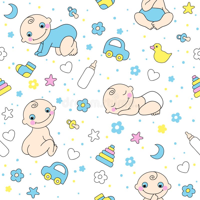 Baby Pattern stock vector. Illustration of bundle, drawing - 16625966