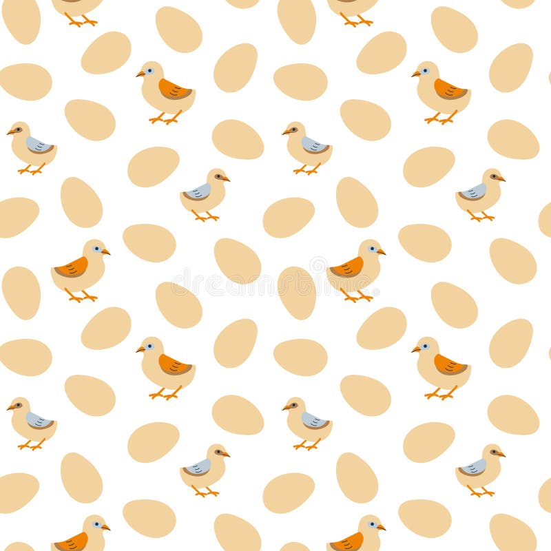 Seamless Pattern with Baby Chicks and Eggs. Background for Wrapping ...