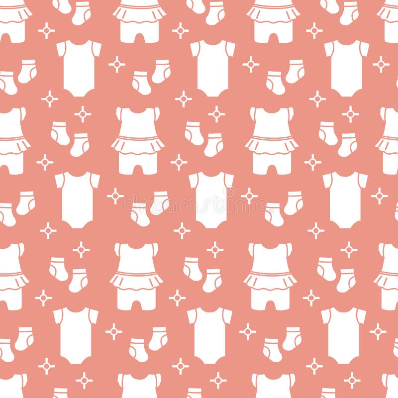Seamless Pattern with Baby Clothes Stock Vector - Illustration of cloth ...