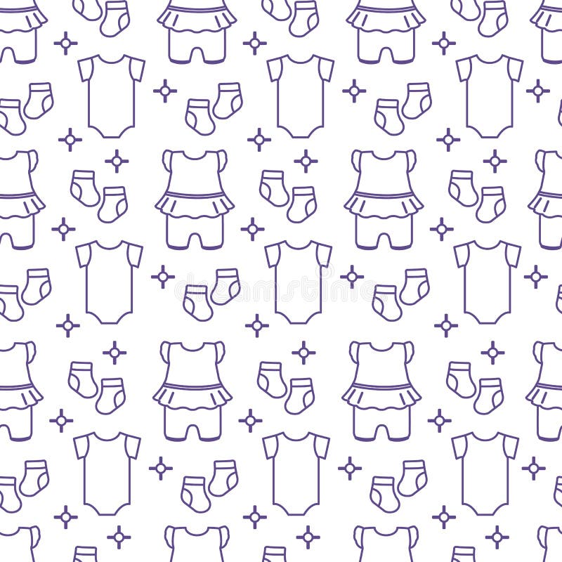 Seamless Pattern with Baby Clothes Stock Vector - Illustration of ...