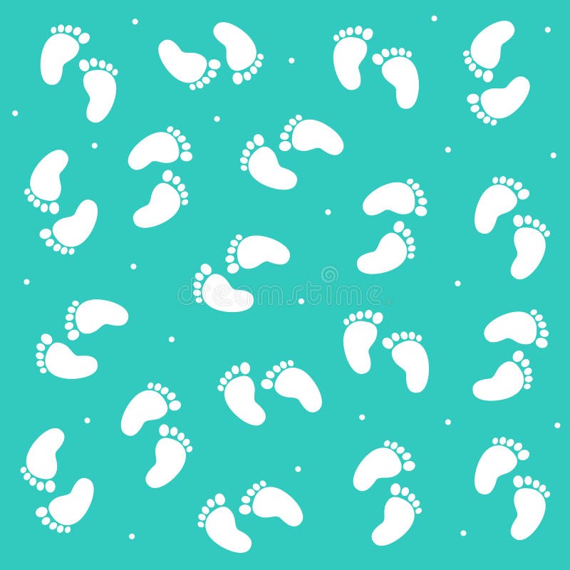 Baby Footprints Seamless Pattern Stock Vector - Illustration of vector ...