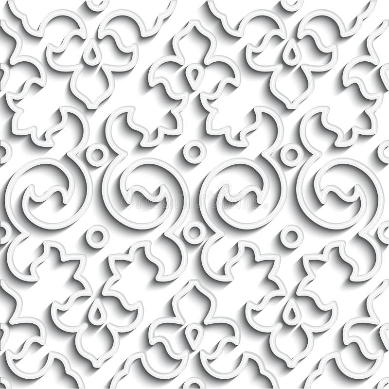 Seamless Pattern Back. Curl Decor Stock Vector - Illustration of leaf ...
