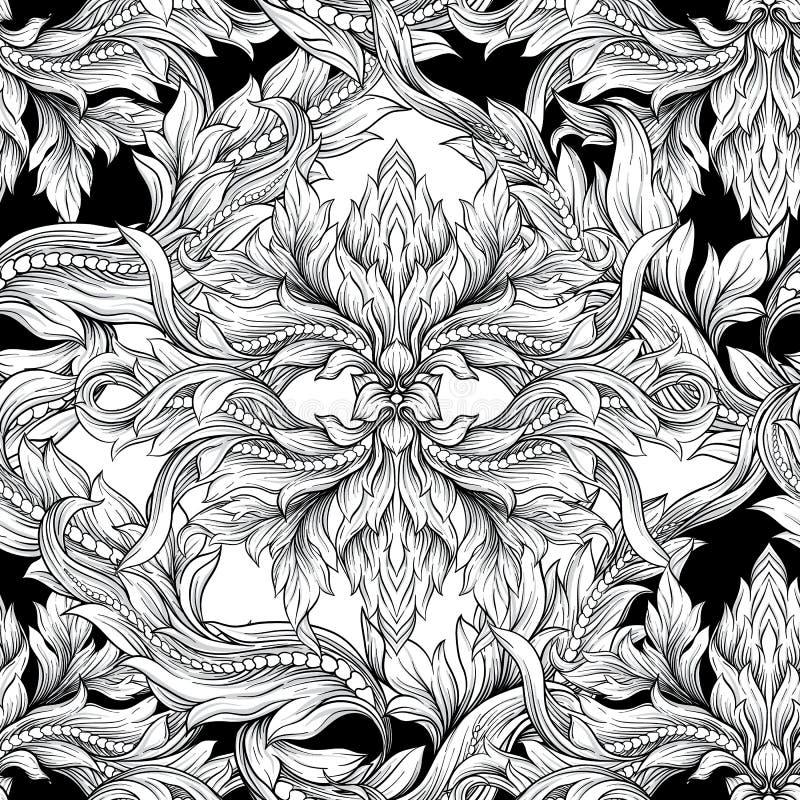 Seamless Pattern, Background in Baroque, Rococo, Victorian, Renaissance ...