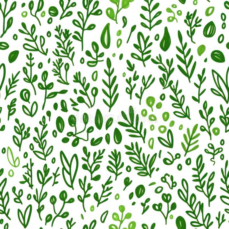 Seamless Pattern on the Background of Bp Green Leaves Stock ...
