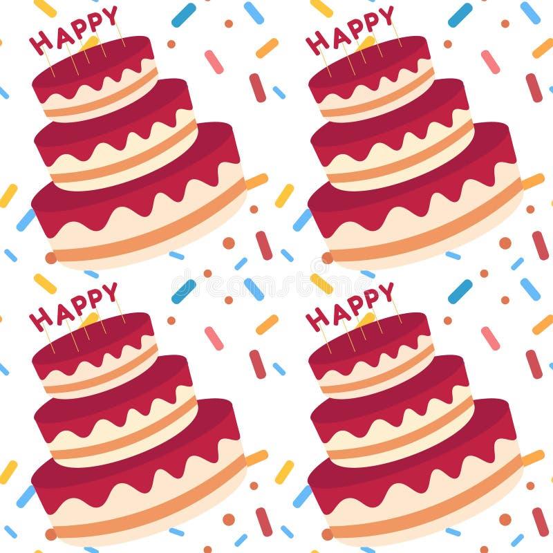 Seamless Pattern Background with Cake. Template for Background, Banner ...