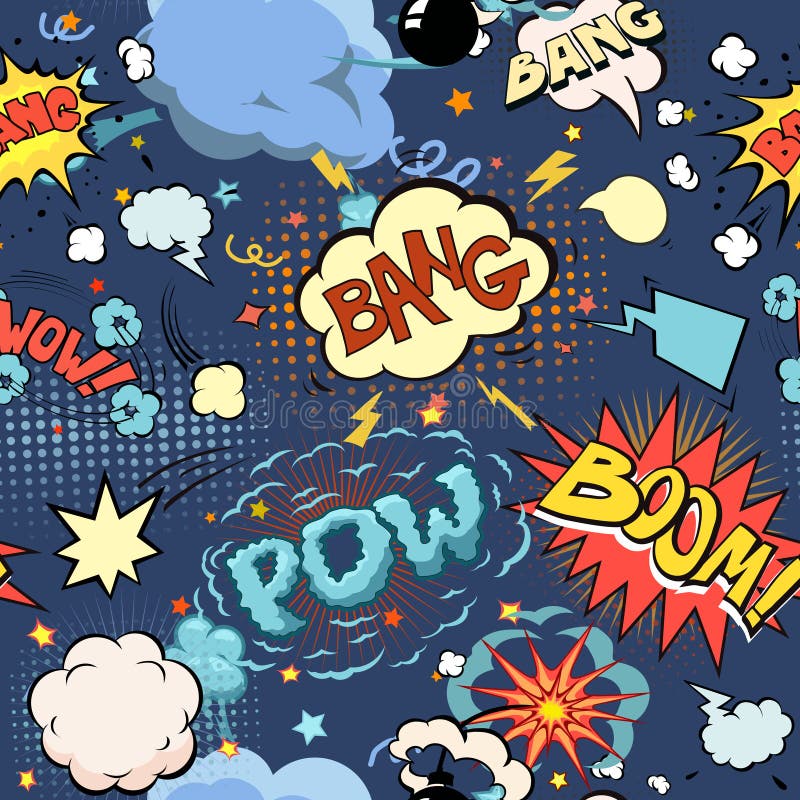 Seamless Pattern Background with Comic Book Speech Stock Vector ...