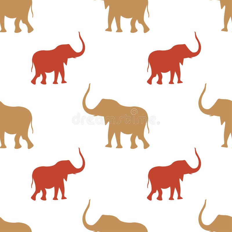 Seamless Pattern Background with Cute Elephants. Vector EPS10 ...