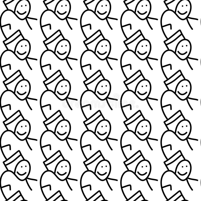 Seamless Pattern Background of Cute Man Cartoon Stock Illustration ...