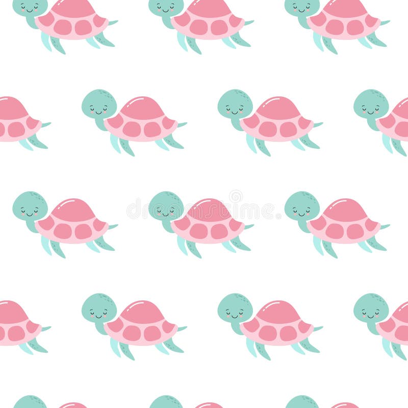 Red on Pink Turtle Geometric Pattern Seamless Repeat Background Stock ...