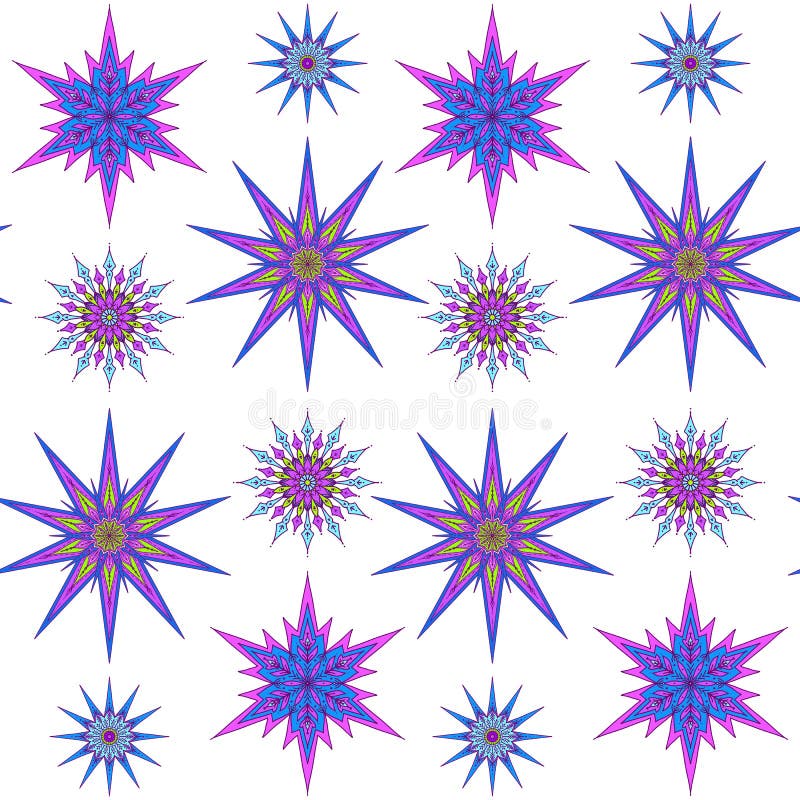 Seamless Pattern, Background with Decorative Stars. Stock Vector ...