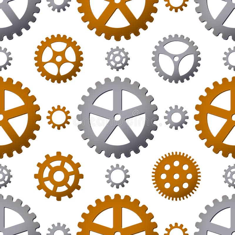 Seamless Pattern Background with Gears. Stock Vector - Illustration of ...