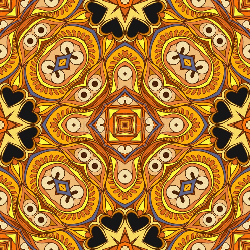 Seamless Pattern, Background with Geometric and Floral Abstract Patt ...