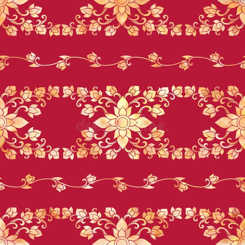 Seamless Pattern, Background of Gold Decorative Elements of Trad Stock ...