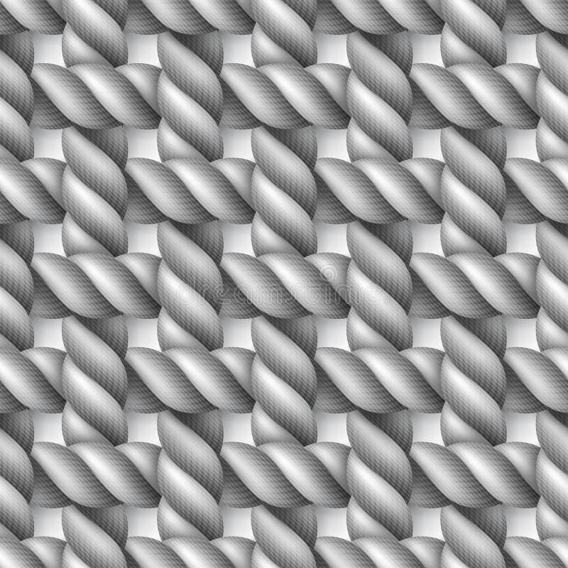 Gray Rope Woven Vector Border with Rope Knots, Vector Frame, Isolated ...