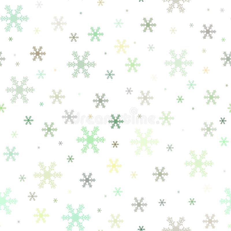 Seamless Pattern Background from Green Snowflakes on the White Stock ...