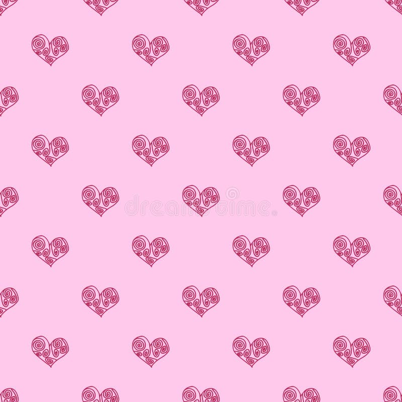 Seamless Pattern Background Heart Repeating Heart Pattern Pink Heart