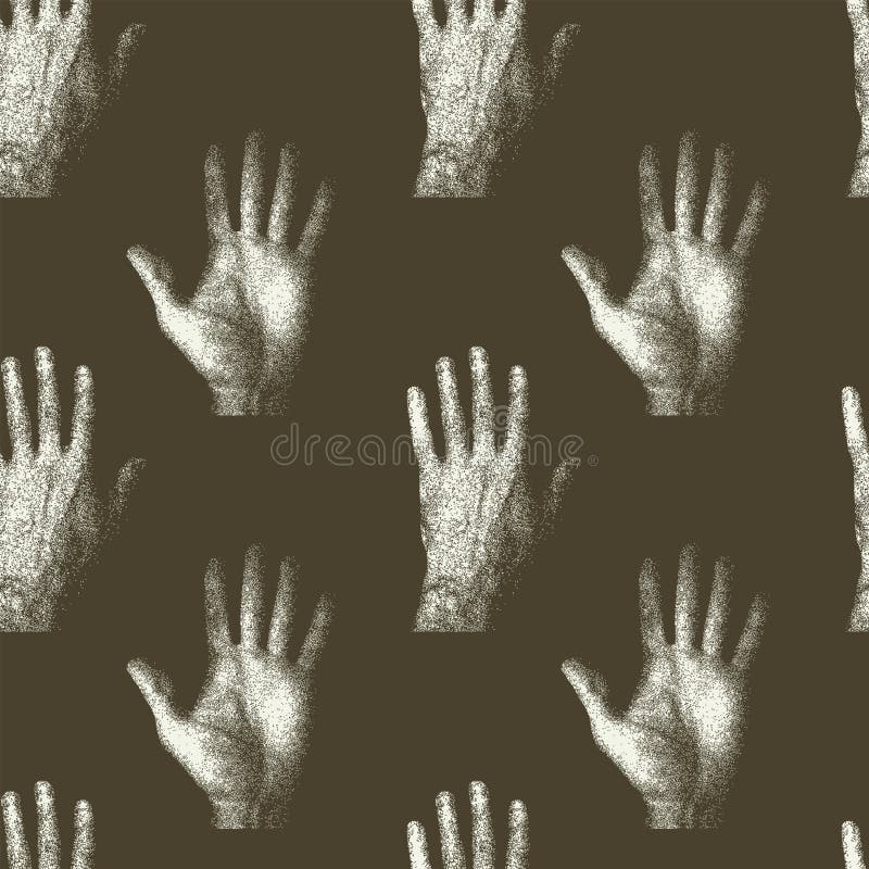 Seamless Pattern Background Human Palm Hand Stock Vector - Illustration ...