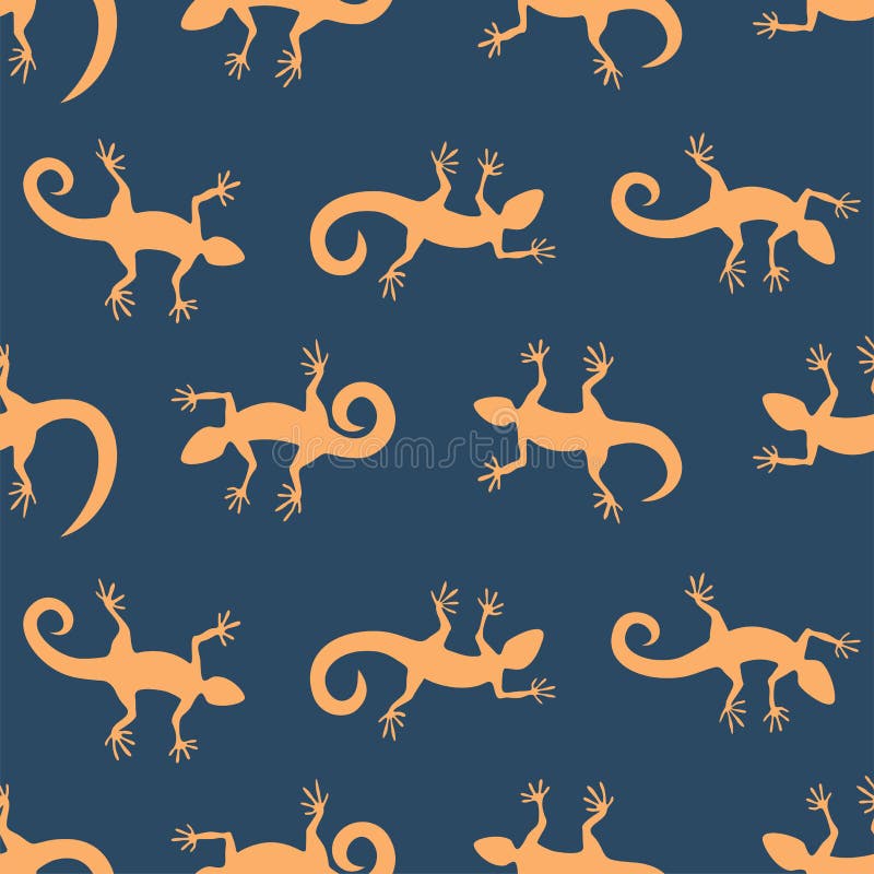 Seamless Pattern Background with Lizards. Vector Illustration. Stock ...