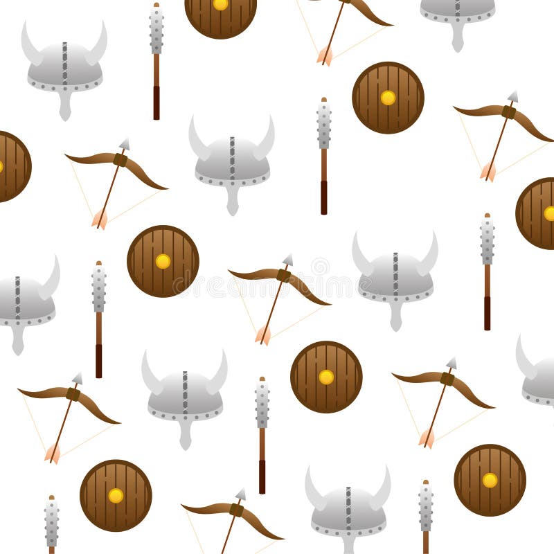 Seamless Pattern Background with Medieval Weapons Icon Vector Stock ...
