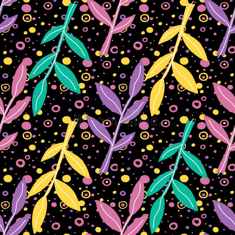 Seamless Pattern Background Nature Creative Drawing Abstract Stock ...