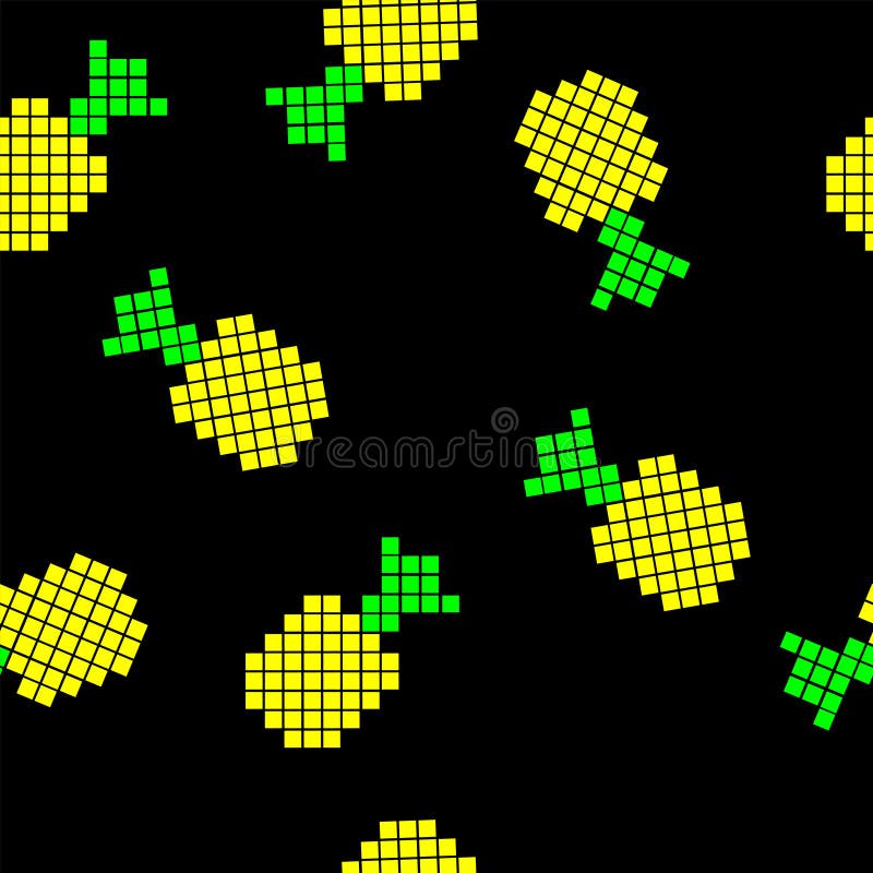 Pineapple Pixel Image 8 Bit Stock Illustration - Illustration of ...