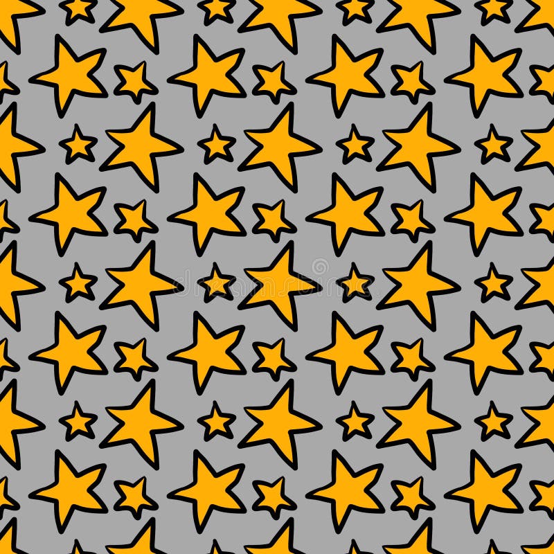 Yellow Star Seamless Pattern Background Stock Illustration ...