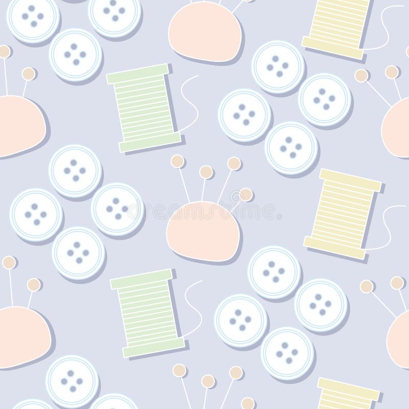 Retro Seamless Pattern with Sewing Accessories Stock Vector ...