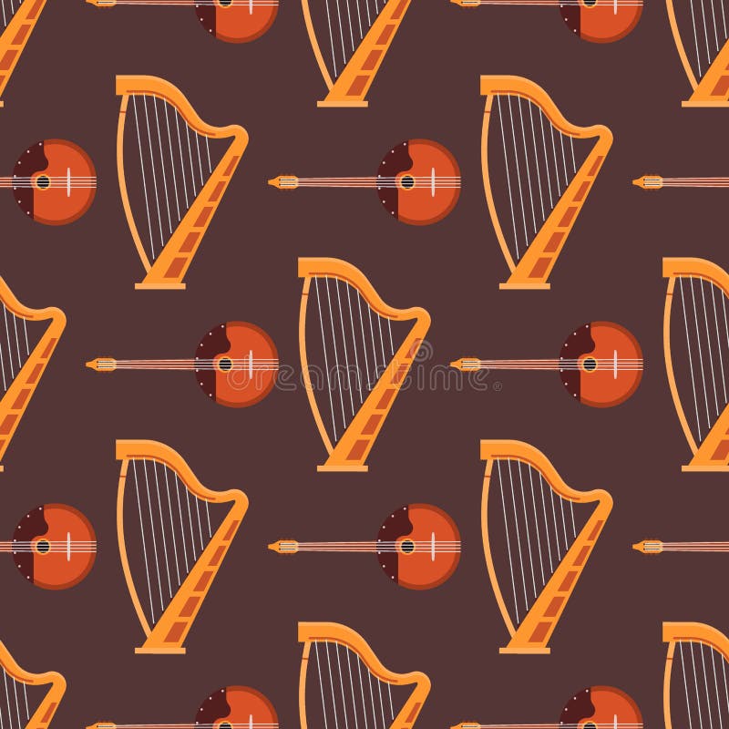 Set of Stringed Musical Instruments Classical Orchestra Art Sound Tool ...