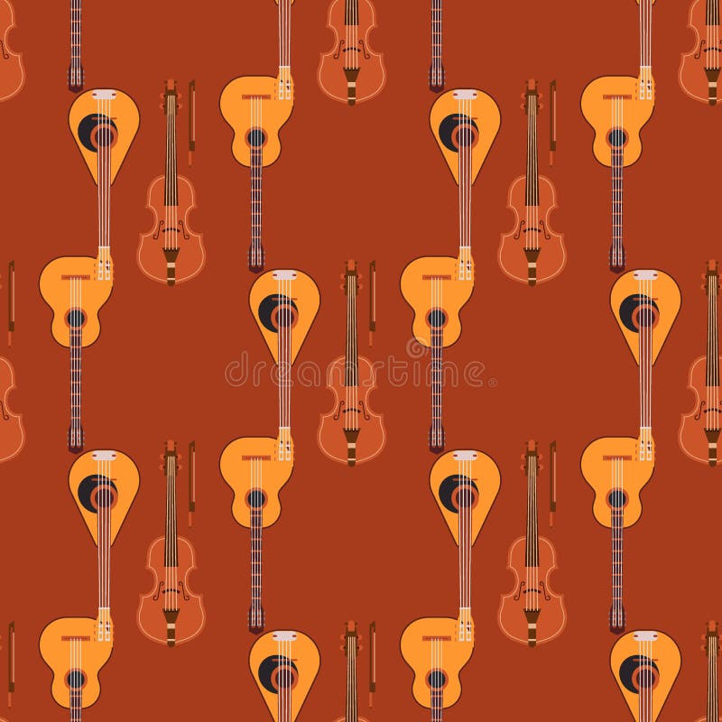 Set of Stringed Musical Instruments Classical Orchestra Art Sound Tool ...